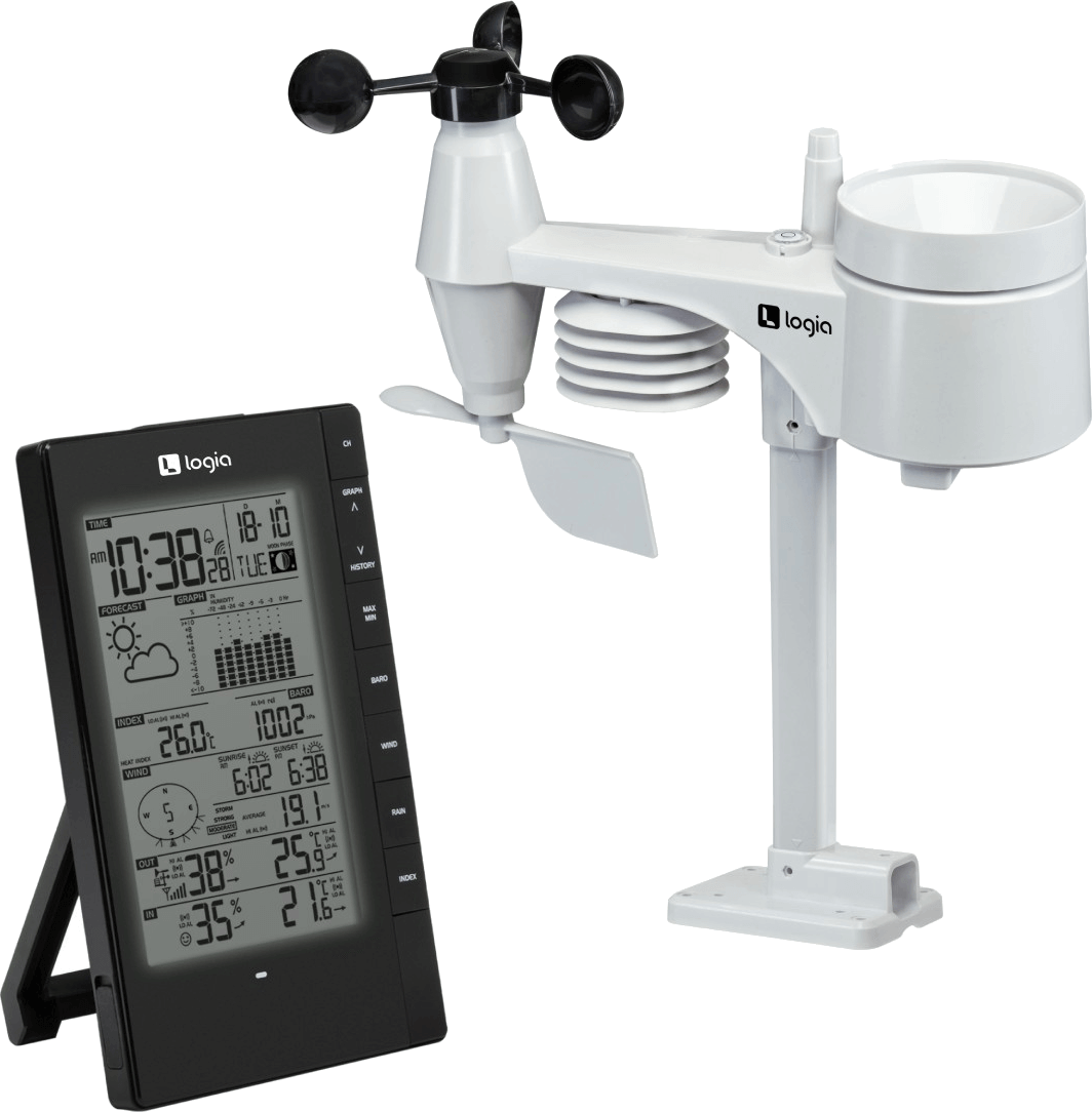 5-in-1 Wireless Weather Station with PC Data Sync – Logia Weather Stations